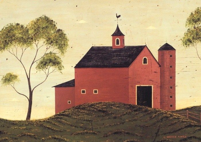 Warren Kimble Red Barn Painting 50% off - ArtExpress.ws