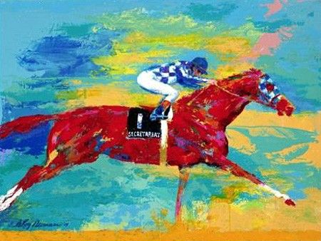 Leroy Neiman The Great Secretariat Painting 50% off - ArtExpress.ws